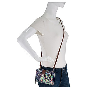 Sakroots Large Smartphone Crossbody, Apricot Flower Power