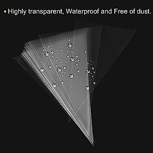uxcell 100Pcs Clear Cello Bags, 6.3" x 11.8" Plastic Flat Cone Open-End OPP Cello Treat Bags Cello Poly Bags for Packing Cookies Candy Jewelry Gifts, Clear