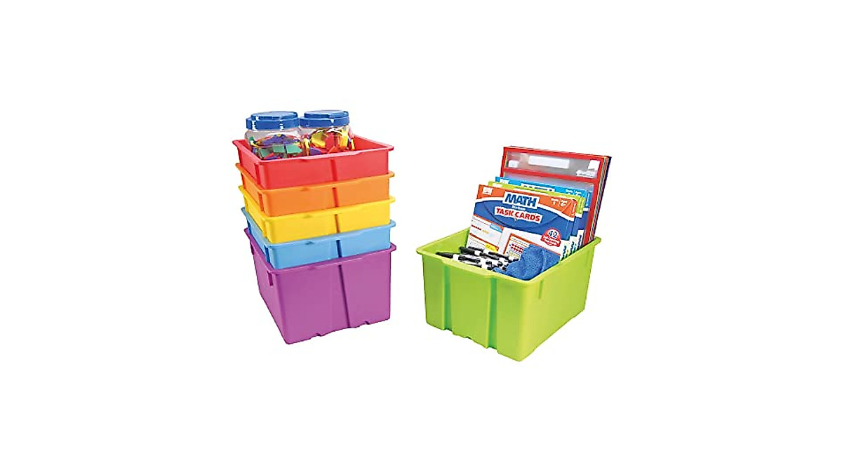 Heavy-Duty Storage Bins for Classroom & Home Organization