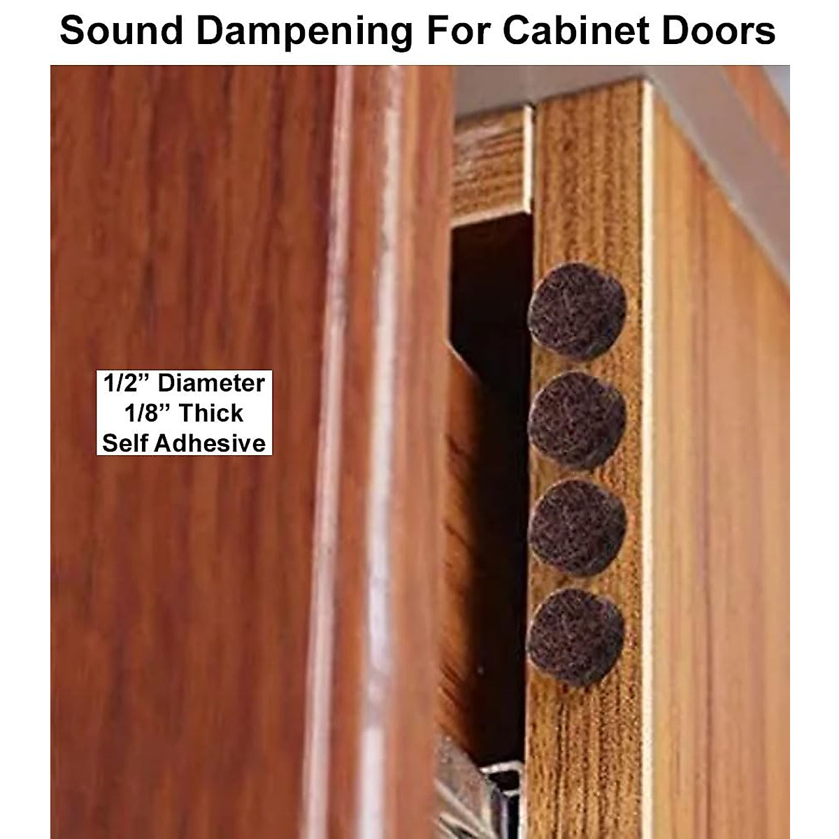 888 Corp Black Self Adhesive Felt Bumpers 1/2" Diameter and 1/8" Thick (48 Pack), Round