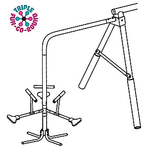XDP Recreation Triple Fun-Go Round - Outdoor Backyard Kids Fun Twirling, Spinning Playground 2" Diameter Metal A-Frame Swing Set Accessory add-on, Gray