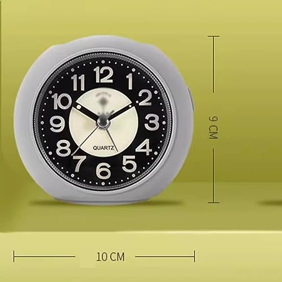 GRFIT Alarm Clocks Loud Alarm Clock with Backlight, Battery Operated, Silent Non Ticking, for Heavy Sleepers, Bedrooms, Bedside Table Bedside Clock (Color : Brass)