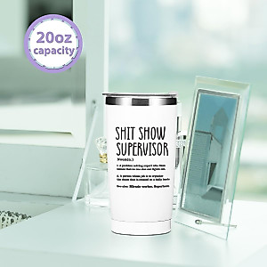 CQM Supervisor Gifts for Women Tumbler Boss Gifts Water Bottle Double Wall Travel Coffee Mug Stainless Steel Vacuum Insulated Thermal Cup Thank You Farewell Gifts for Manager Boss Birthday Christmas