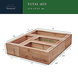 Adelaide Ziplock Bag Storage Organizer For Kitchen Drawer, Bamboo Baggie Holder, Compatible With Ziploc, Solimo, Glad, Hefty For Gallon, Quart, Sandwich And Snack Variety Size Bags(4 Piece Set)