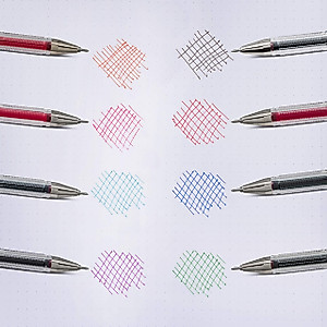 Pentel Arts Slicci 0.25 mm Extra Fine Gel Pen, Assorted Ink, 8 Pack (BG202BP8M)