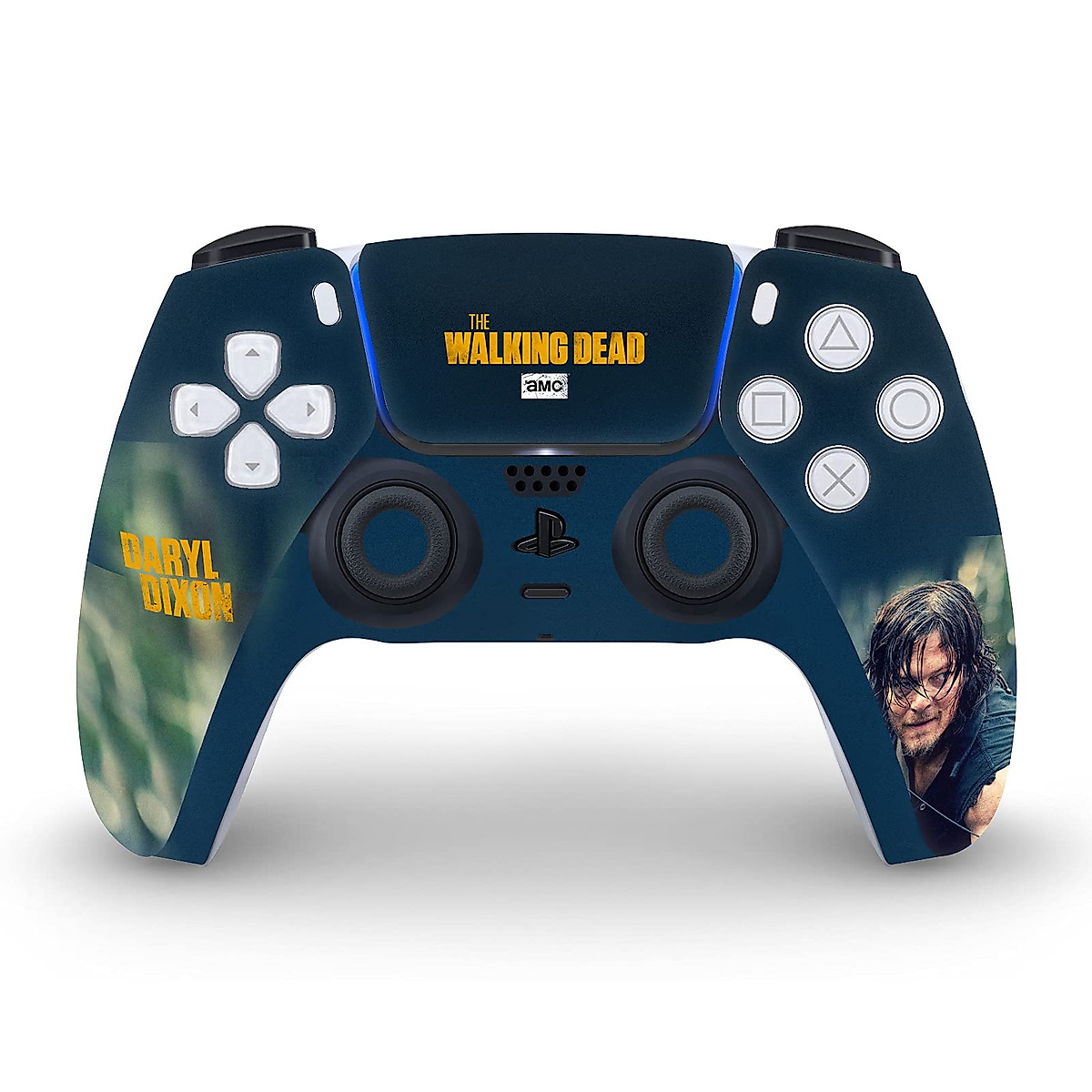 Head Case Designs Officially Licensed AMC The Walking Dead Daryl Lurk Daryl Dixon Graphics Vinyl Faceplate Sticker Gaming Skin Decal Cover Compatible With Sony PS5 Digital & DualSense