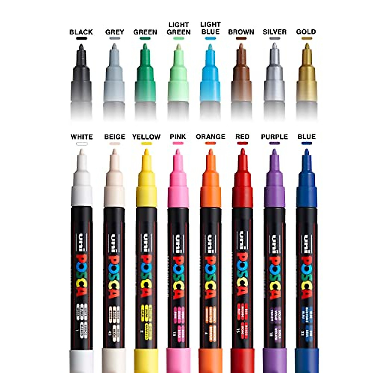 16 Posca Markers 3M, Posca Pens for Art Supplies, School Supplies, Rock Art, Fabric Paint, Fabric Markers, Paint Pen, Art Markers, Posca Paint Markers