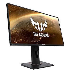 ASUS TUF Gaming VG259QR 24.5” Gaming Monitor, 1080P Full HD, 165Hz (Supports 144Hz), 1ms, Extreme Low Motion Blur, G-SYNC ready, Eye Care, DisplayPort HDMI, Shadow Boost, Height Adjustable,Black