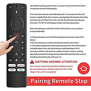 NS-RCFNA-21 Voice Replacement Remote Control for Insignia and Toshiba Fire Smart TVs with 4 Shortcut Buttons (PrimeVideo Netflix Disney+ Hulu)