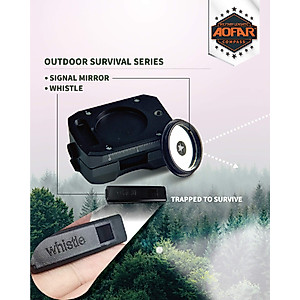 AOFAR Lensatic Sighting Military Compass AF-4090, Aluminum Alloy Material is Lighter, Functional with Signal Mirror Whistle Fishing Hook for Hiking, Camping, Fishing, Mountaineering, Boating, Pouch