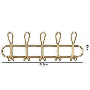 Gravo Large Rattan Wall Hooks Clothes Hat Hanging Hook Crochet Cloth Holder Organizer Hangers Decor for Home Decor