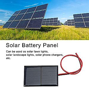 Agatige 5PCS Mini Solar Cells, DC 2V 300mA Mini Solar Panels Solar Battery Charger Mini Polysilicon Solar Cells DIY Electric Toy Materials Photovoltaic Cells with Wires for Solar Power, 80x50mm