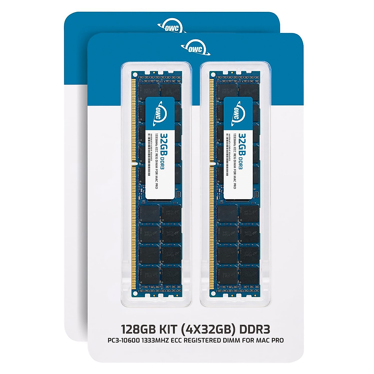 OWC 128GB (4x32GB) DDR3 ECC Registered CL9 PC3-10600 1333MHz SDRAM Memory RAM Upgrade Module Compatible with All 2013 Mac Pro 6,1 Models (OWC1333D3Z3M128)