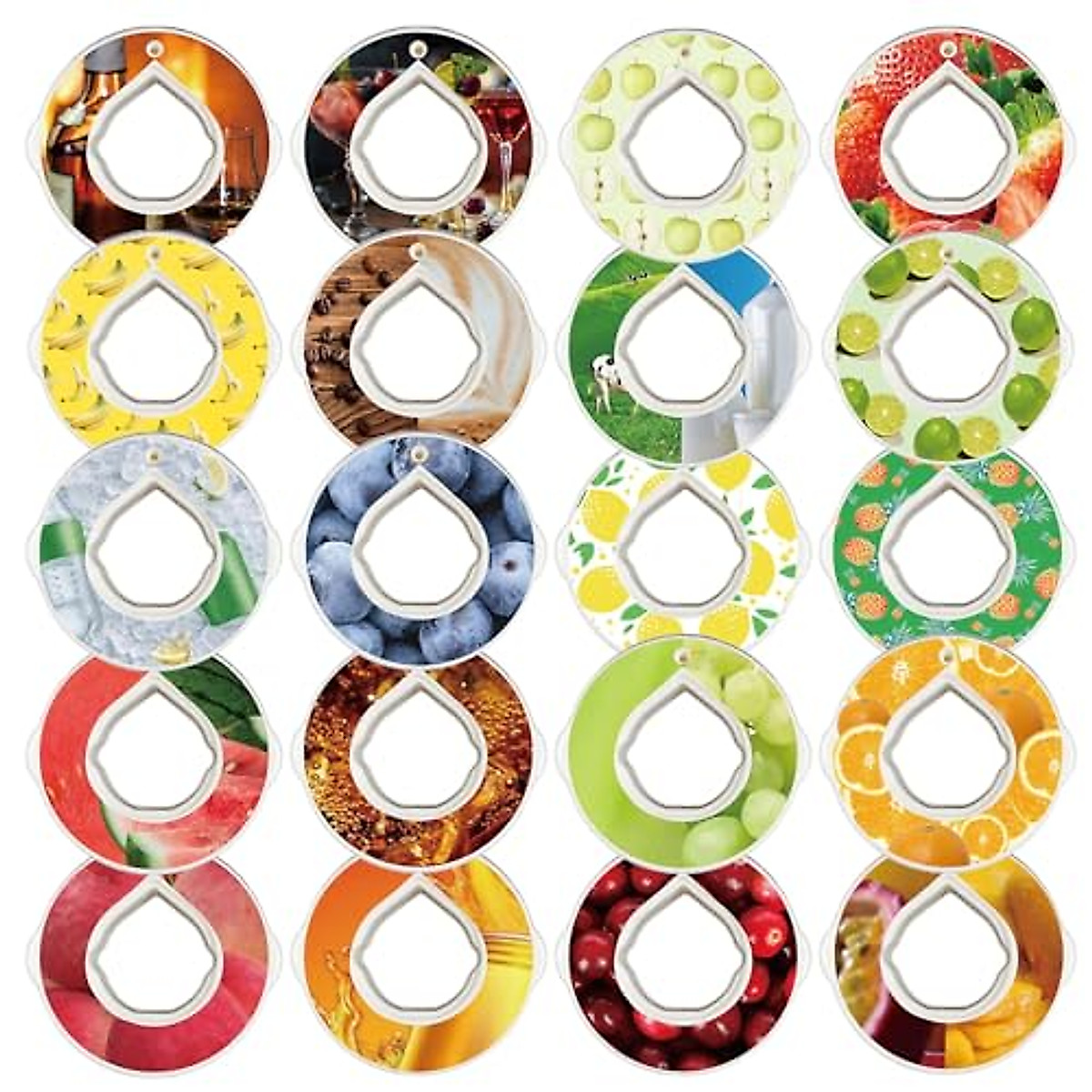 Rigwarl 20 Water Bottle Flavor Pods Pack, Flavor Pods with Fragrance for Water Flavor Accessories Safe Airtight Fruit Flavor Pods (No Bottle)