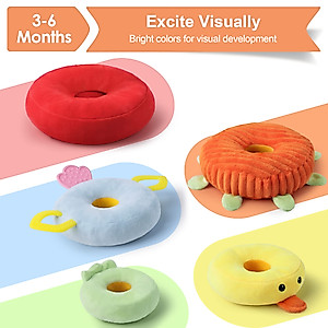 iPlay, iLearn Baby Plush Stacking Toys Set, Infant Soft Ring Stacker, Toddler Sensory Developmental Rattles, Newborn Duck Stuffed Animal, Birthday Easter Gift for 3 6 9 12 18 Month 1 Year Old Boy Girl