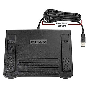 Transcription Foot Pedal for use with Express Scribe for Windows or Mac Transcription Software