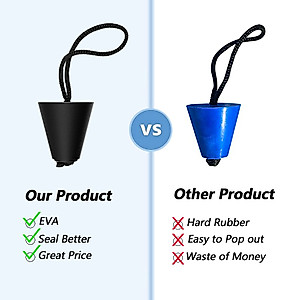 Hikeen 6 Pieces Kayak Plugs Scupper Plugs Kayak Drain Plugs with Lanyard Kayak Plugs for Sit on Top