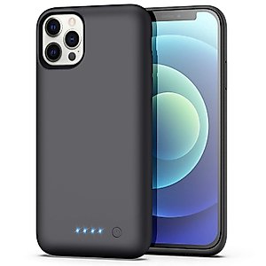 BOMT Battery Case for iPhone 12/12 Pro, Newest [6800mAh] Portable Charging Case Extended Battery Backup Pack for Apple iPhone 12/12 Pro Rechargeable Charger Case(6.1inch)- Black