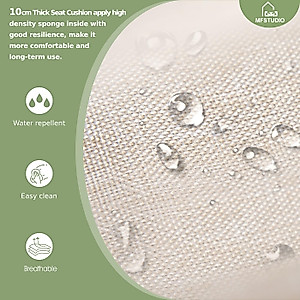 MFSTUDIO 7 Piece Wicker Patio Furniture Set, 2 x Armless Sofa, 2 x Ottoman, 3-Seat Sofa, All-Weather Outdoor PE Rattan Patio Conversation Set Sectional Sofa for Garden, Backyard(Beige Cushions)