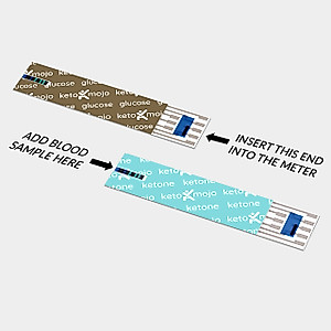 KETO-MOJO Test Strip Combo Pack for Use ONLY with The New GK+ Meter | 60 Blood Glucose + 60 Blood Ketone (120ct)