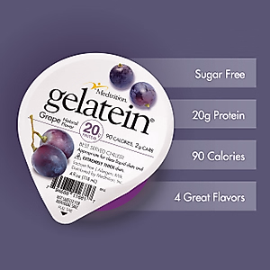 Medtrition High Protein Sugar Free Gelatin |Gelatein Grape| 12 Servings