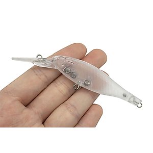 10PCS Unpainted Lure Blanks 6.29g 9.2cm with 5mm Free Fishing Eye Crankbait Baits Simulation Blank Body Clear Hard Baits Trout Salmon Minnow Lure Popper Lures Topwater Freshwater 5mm 8335