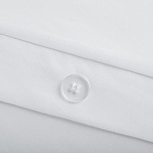 SERTA Simply Clean Ultra Soft Hypoallergenic Stain Resistant 3 Piece Solid Duvet Cover Set, White, Full/Queen