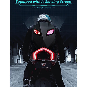 Taysem LED Backpack with Eyes - Led Motorcycle Backpack Waterproof LED Knight Backpack with Programmable Screen Christmas Gift (B)