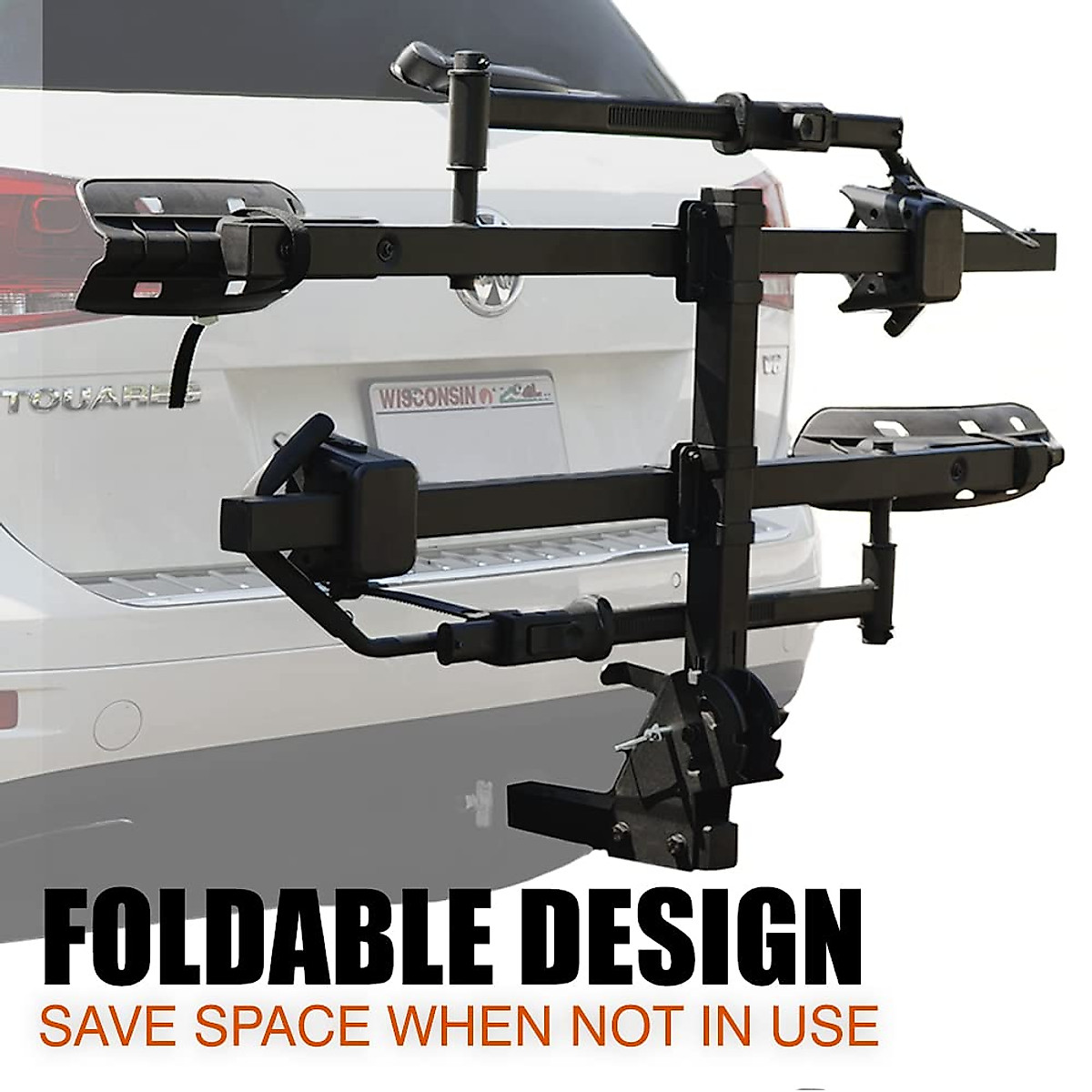 BV Bike Bicycle Hitch Mount Rack Carrier for Car Truck SUV for Standard Bikes, E-Bike, Fat Tire Bikes - Tray Style Smart Tilting Design (E-Bike/Fat Tire 2 Bike)