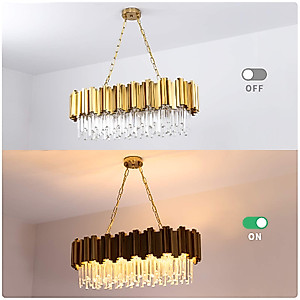 ZIROOPLUS 8 Light Modern Chandeliers Crystal Chandelier Pendant Lights Fixture for Dining Room, Bathroom, Bedroom, Living Room, Pool Table Light E12 Bulb Required