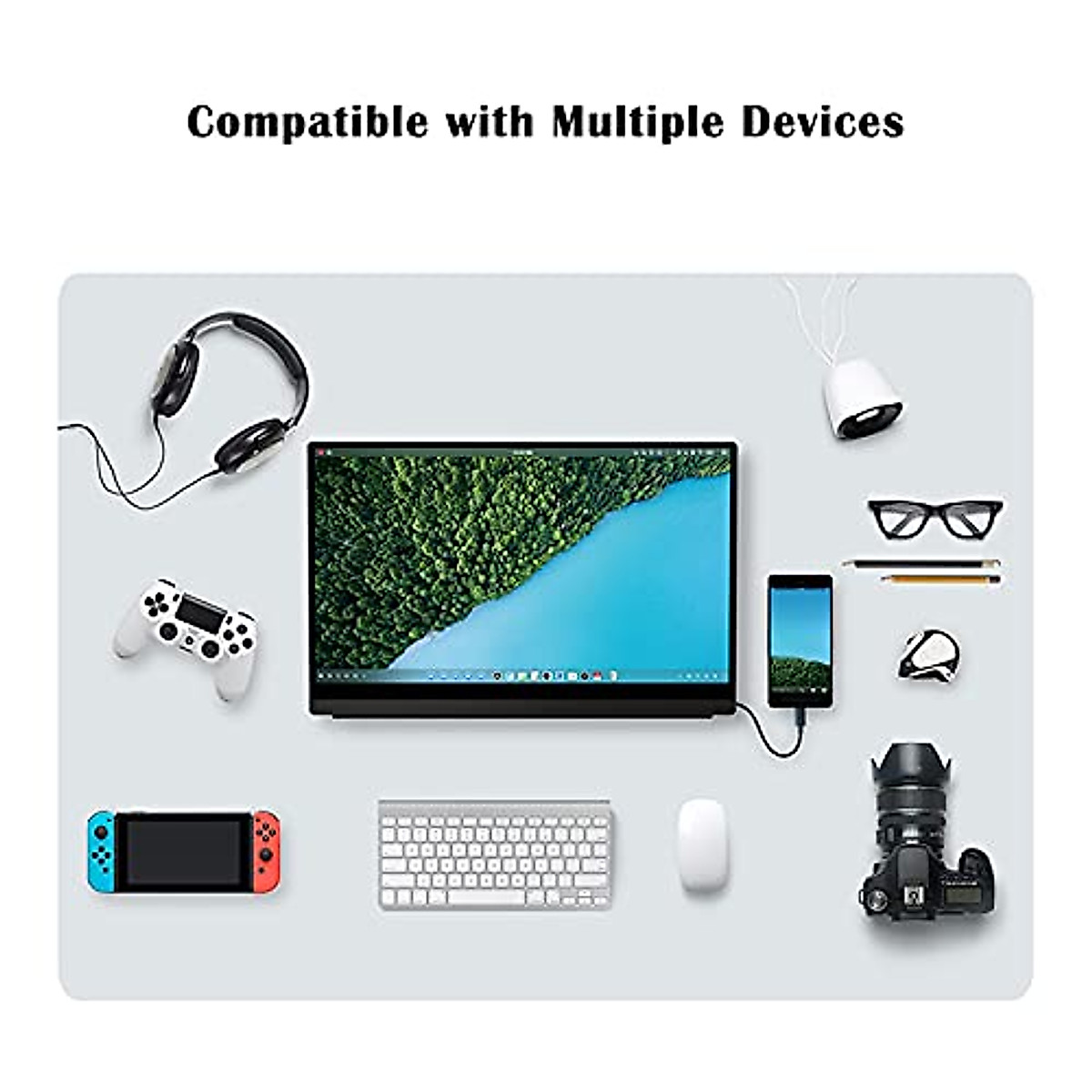 YIXIN2013SHOP Portable Monitor USB-C Portable Monitor 15.6'' 1080P HDR FHD IPS Touchable Computer Display with Storage Bag for Xbox PS4 Switch Laptop PC Phone Gaming Monitor (Color : Touch Screen)