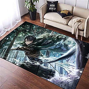 Attack on Titan Anime Rug Popular Anime Area Rugs Slip Stain Resistant Soft Carpet for Boys Girls Gaming Desk Home Decor Non-Slip Doormats,A,40X60cm
