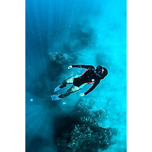 AXESEA Women's Wetsuit One Piece Shorty Wetsuit Eco Friendly Thermal Long Sleeve Front Zipper Diving Suit