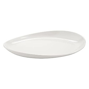 G.E.T. OP-1690-AW Heavy-Duty Shatterproof Plastic Oval Melamine Serving Platter, 16" x 9", American White