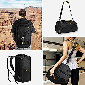 Gym Duffle Bag Backpack with Shoe Compartment &Wet Pocket, 50L Large Waterproof Sports Bags for Men Women, Travel Duffel Carry on Bag with USB Port,Blue