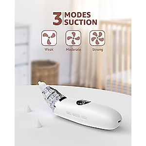Baby Nasal Aspirator | Baby Nose Sucker | Baby Nose Cleaner, Automatic Booger Sucker for Baby, Rechargeable, with Pause & Music & Light Soothing Function
