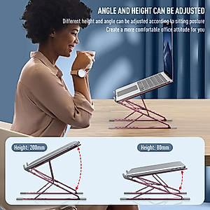 VAJUN Laptop Desk Stand, Laptop Stand New, Portable Ergonomic Laptop Stand Compatible with MacBook Air Pro, HP, Lenovo, Dell, More 10-15.6" Laptops and Tablets (Silver)