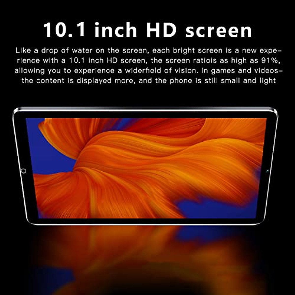 10.1-inch Tablet Computer 10-core Android 12.0 Ultra-Thin Hd Screen Learning Game Video Office Tablet Supports Double Sim Communication Function 3800mah Battery (Black)