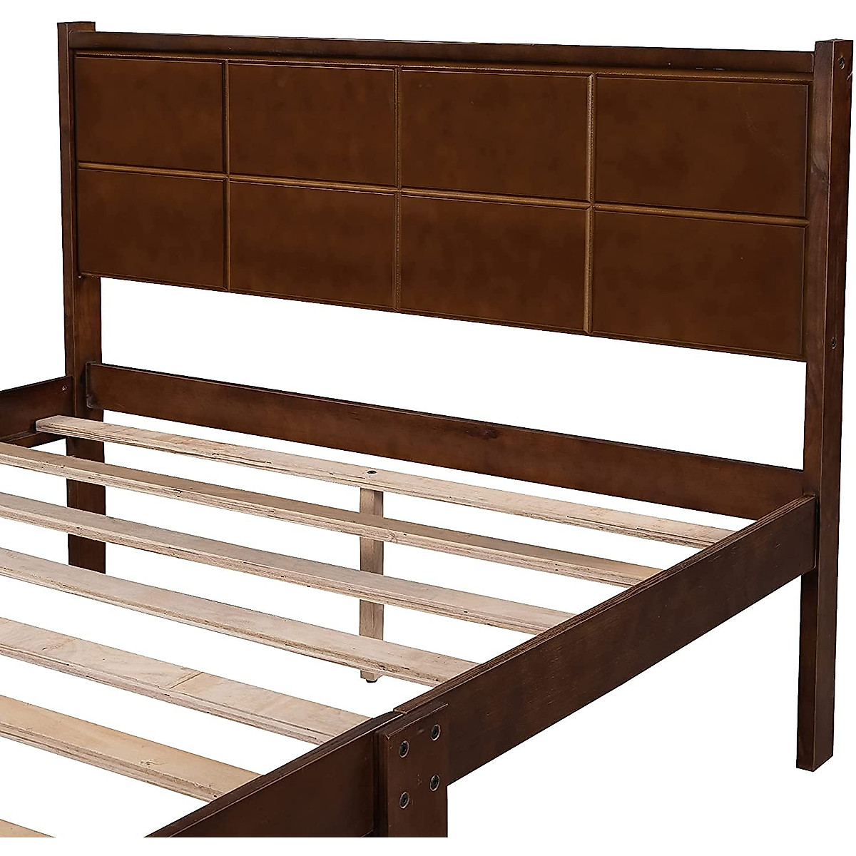 STP-Y Twin Size Platform Bed, Wood Platform Bed Frame with Headboard and Footboard, Solid Wood Legs, Wood Slats Support, No Box Spring Needed, Easy Assembly, Platform Bed Frame for Kids Teens Adults(W
