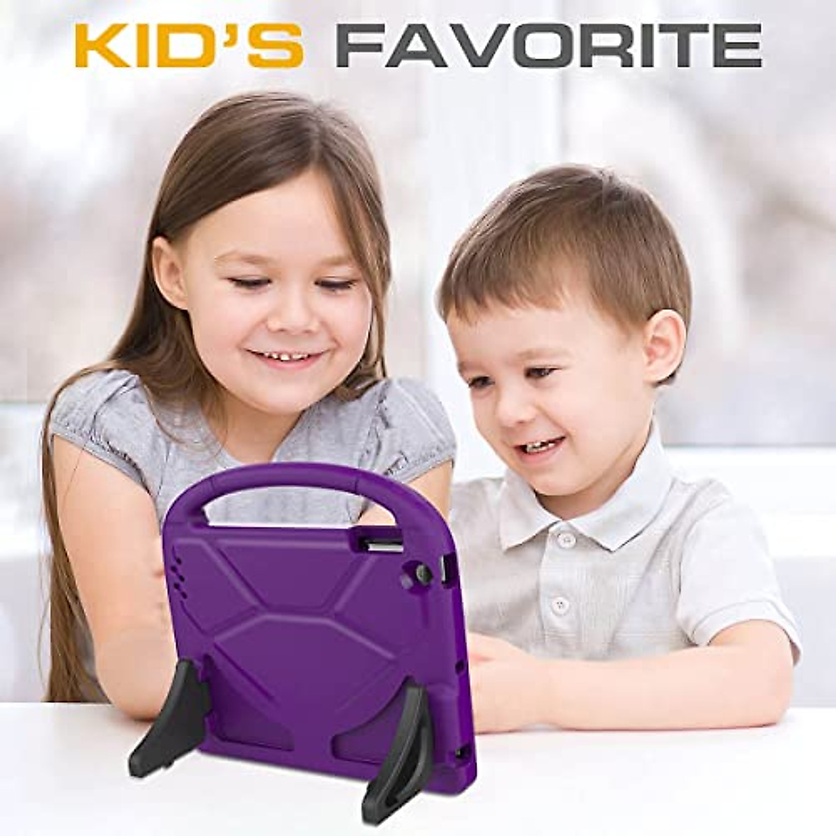 TOEVEK Kids Case for iPad 10th Generation 10.9 Inch, with Built-in Screen Protector and Pen Holder, Durable Shockproof Protective Cover for Apple iPad 10 Gen 10.9" 2022, Violet