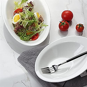 SURURA Floraldinnerplates Duck Tongue Bowl Creative White Ceramic Bowl Fruit Salad Shaped Bowl Dinner Plate