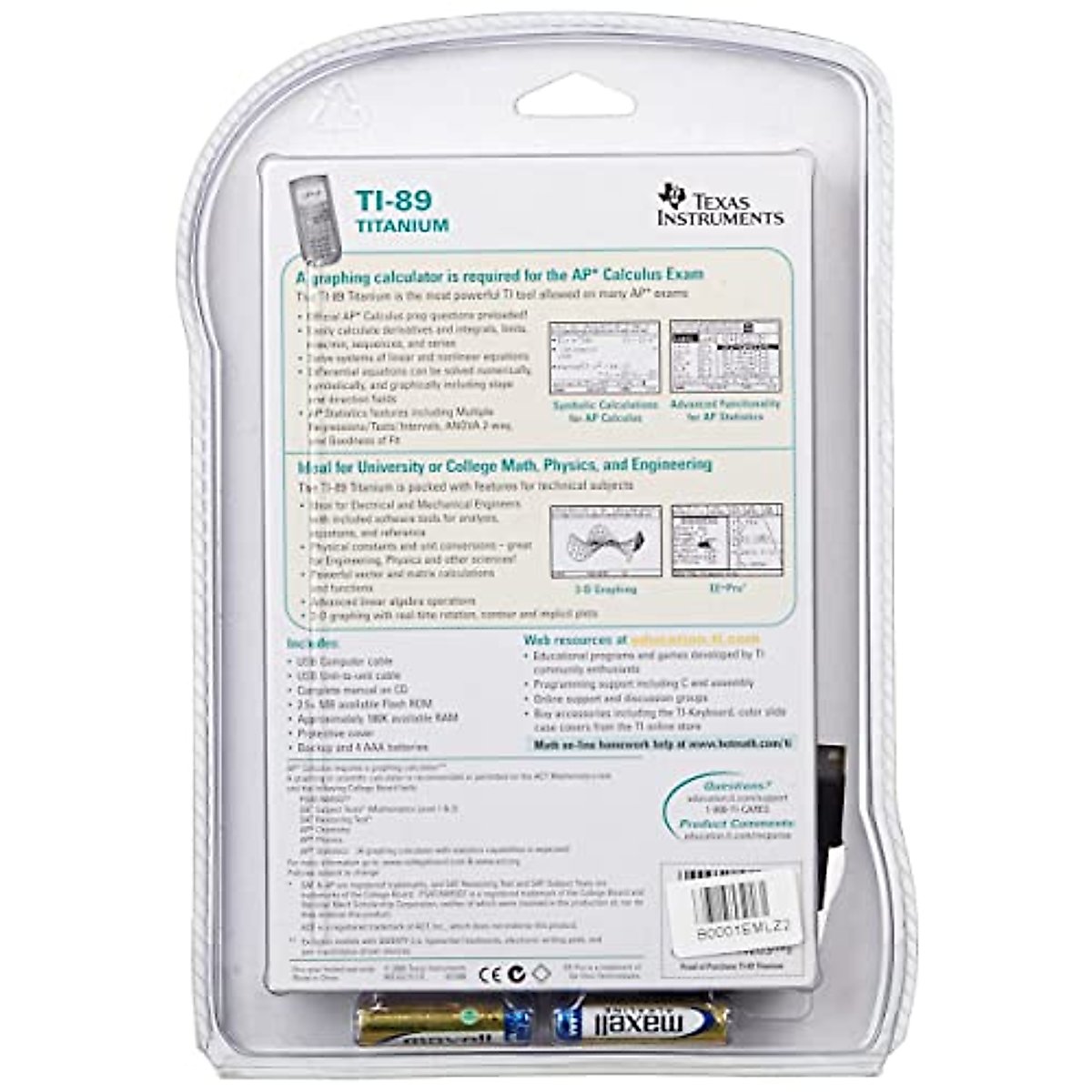Texas Instruments TI-89 Titanium Graphing Calculator (packaging may differ) (Renewed)