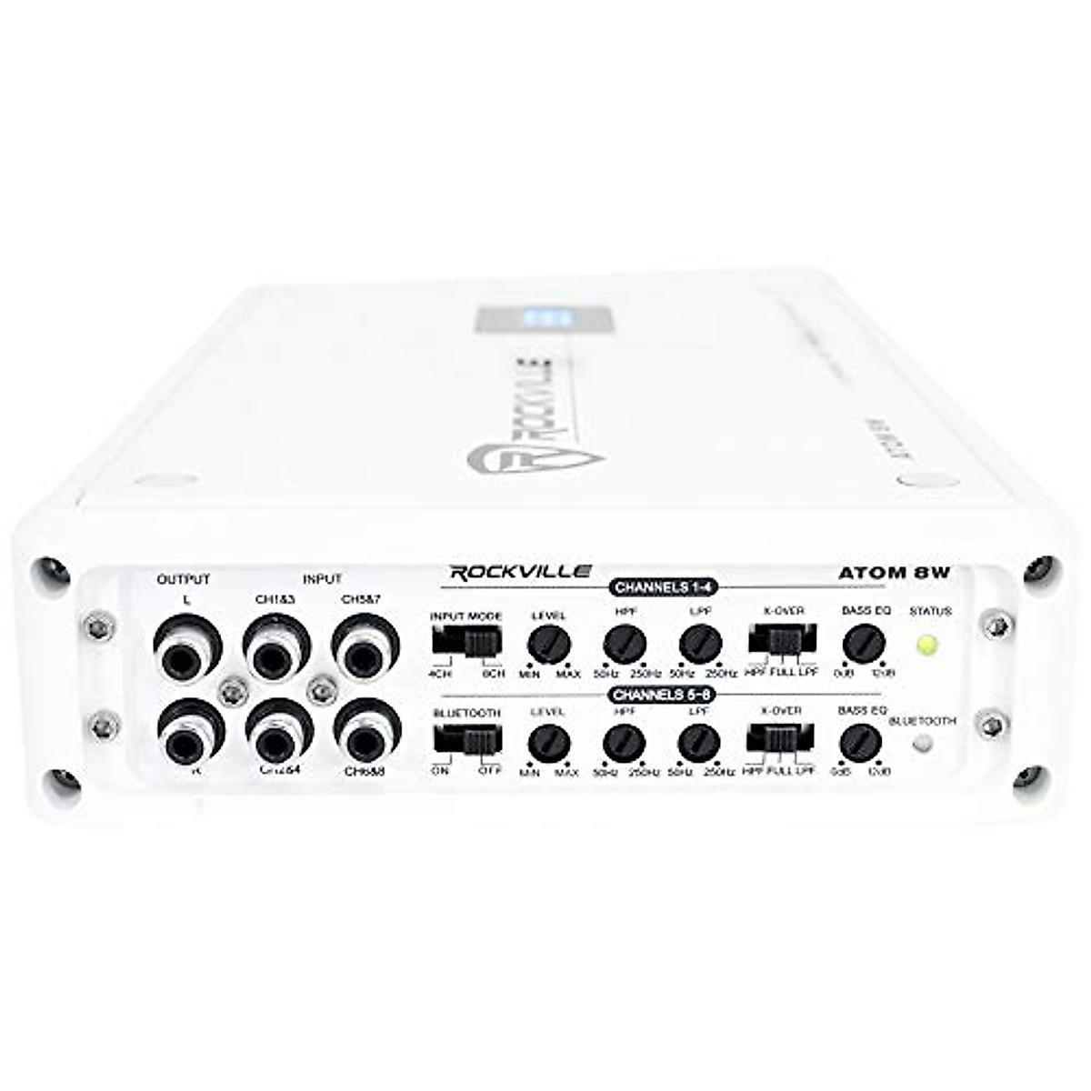 Rockville Atom 8W 8 Channel 3500 Watt Marine/Boat Amplifier Amp w/Bluetooth