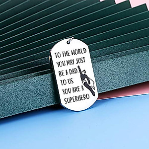 Dad Keychain Fathers Day Gifs for Dad from Daughter Son Wife Birthday Christmas Git for Step Dad New Dad Daddy Valentines Day Family Gif for Men Him Daddy Thanksgiving Superhero Present to Papa