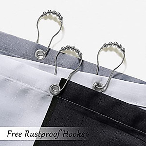 Hokibero Black and White Modern Shower Curtains for Bathroom Black and Grey Fabric Geometric Bath Curtains Decorative Shower Curtain Water Repellent, 72x72, Black and Gray