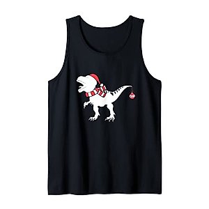 Christmas T-Rex Dinosaur Funny Stocking Stuffer Tank Top