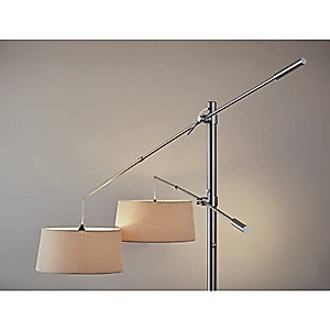 Adesso 5275-22 Manhattan Two-Arm Arc Lamp, 78-102 in., 2 x 150W Incandescent/ 13W CFL, Brushed Steel, 1 Floor Lamp