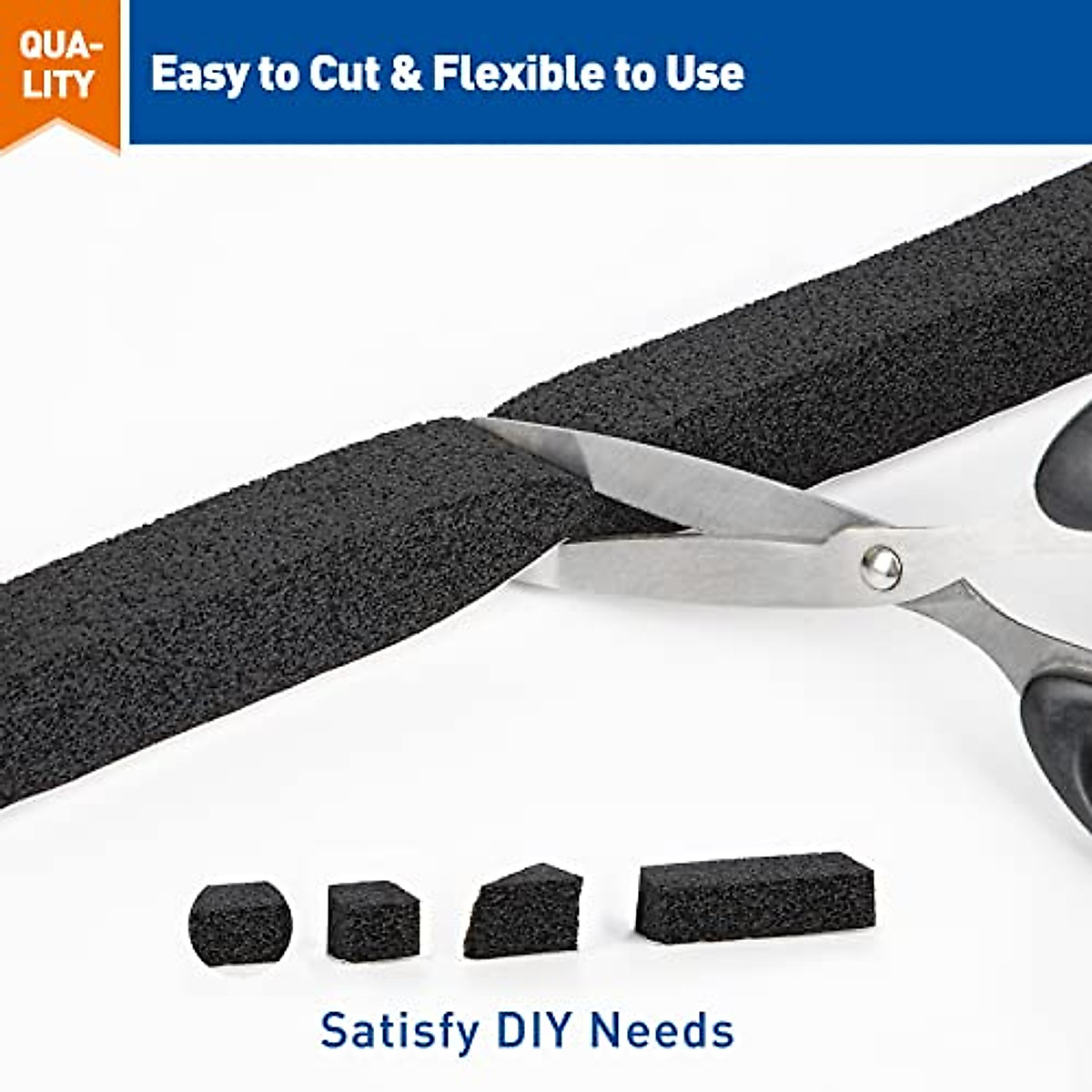 MAGZO Adhesive Foam Weather Stripping 1 Inch W X 1 Inch T, Thick Window Air Conditioner Sealer Open Cell High Resilience, Total Length 13 Feet (6.5ft x 2 Rolls)