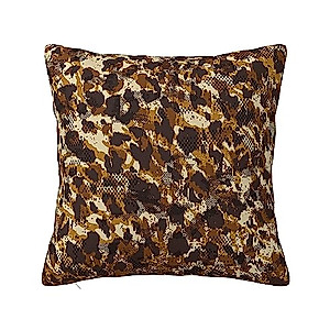 Pillowcase 16"X16" Square Decorative Throw Pillow Case Cushion Cover for Sofa Couch Car Home - Abstract Leopard Skin Dots Camo