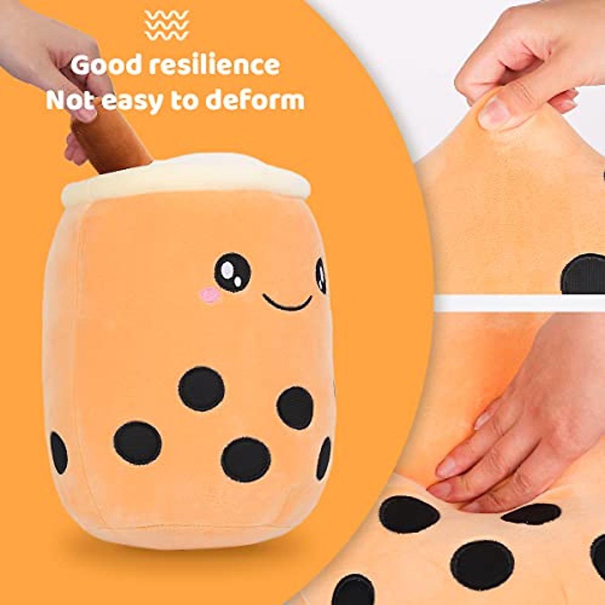 AIXINI 19.6 inch Boba Plush Stuffed Bubble Tea Plushie Cartoon Milk Tea Cup Pillow Big, Soft Kawaii Pillow